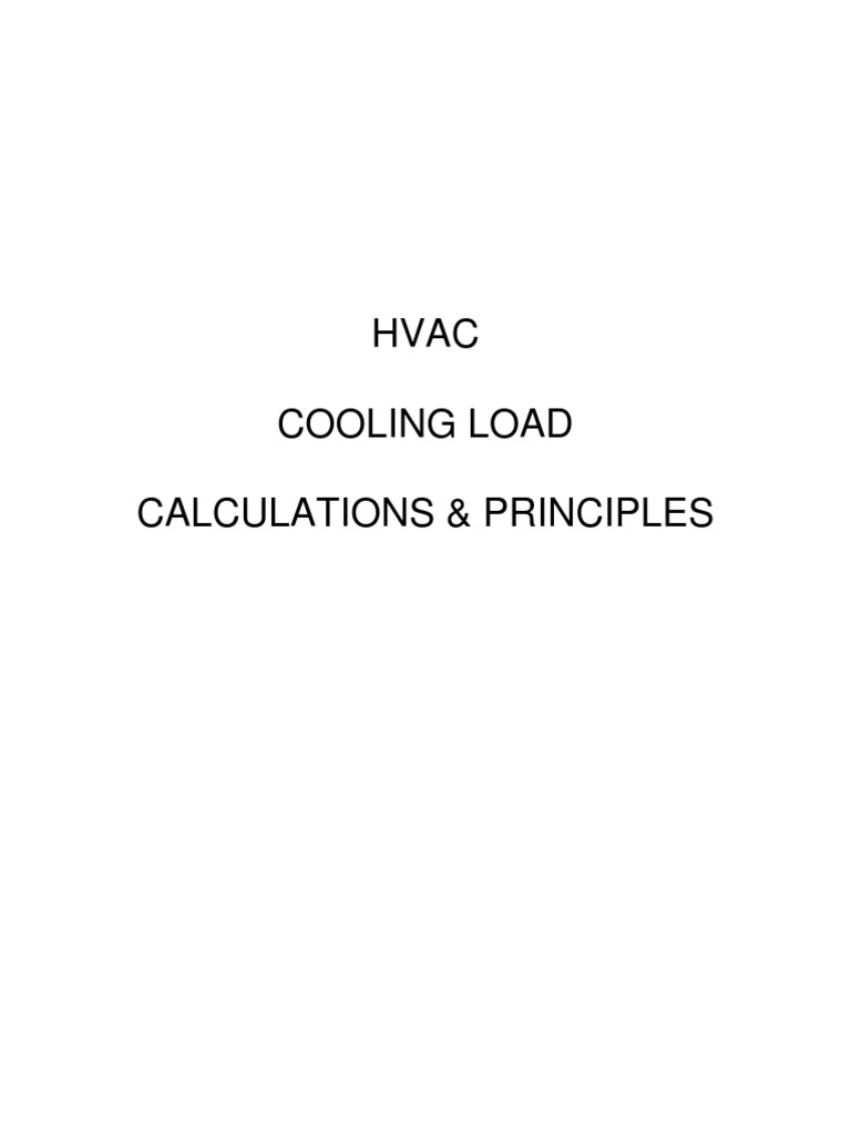 HVAC Handbook Cooling Load Procedure Guideline | PDF | Hvac | Air ...