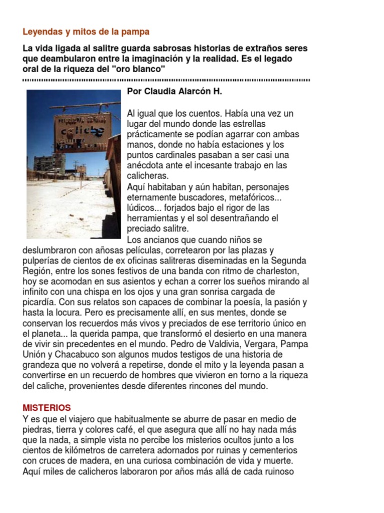 Leyendas y Mitos de La Pampa | PDF | Fantasmas | Diablo