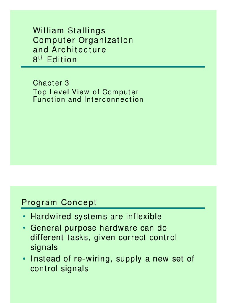 Top Level View of Computer Function and Interconnection | PDF | Central Processing Unit | Input ...