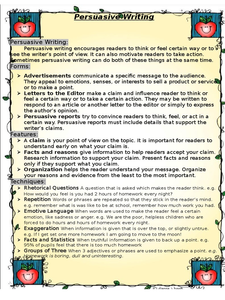 Persuasive Writing Worksheet | PDF | Persuasion | Question
