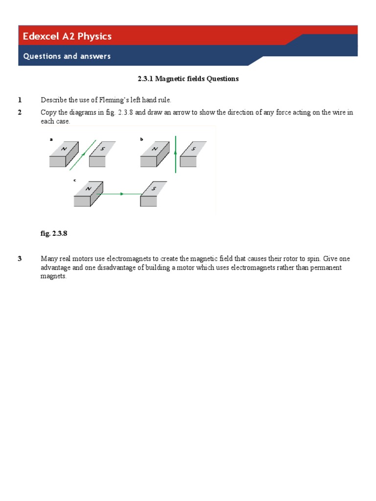 A2 Physics: Magnetic Fields Q&A | PDF