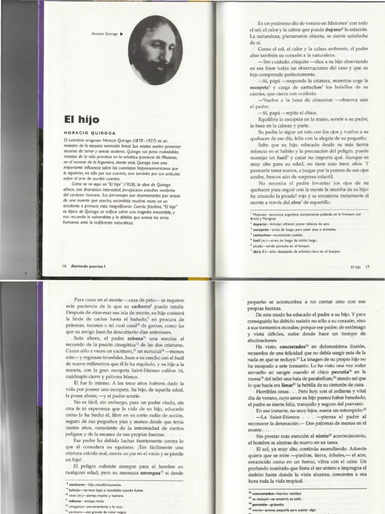 El Hijo - Horacio Quiroga.PDF | Naturaleza | Ocio