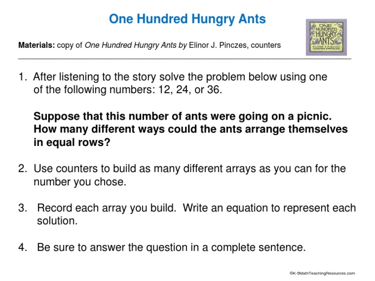 One Hundred Hungry Ants | PDF