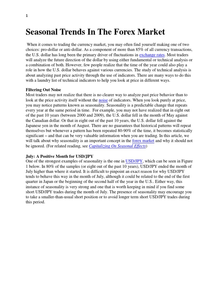 Seasonal Trends in The Forex Market | PDF | Foreign Exchange Market ...