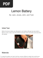Lemon Battery Experiment | PDF | Physical Sciences | Physical Chemistry