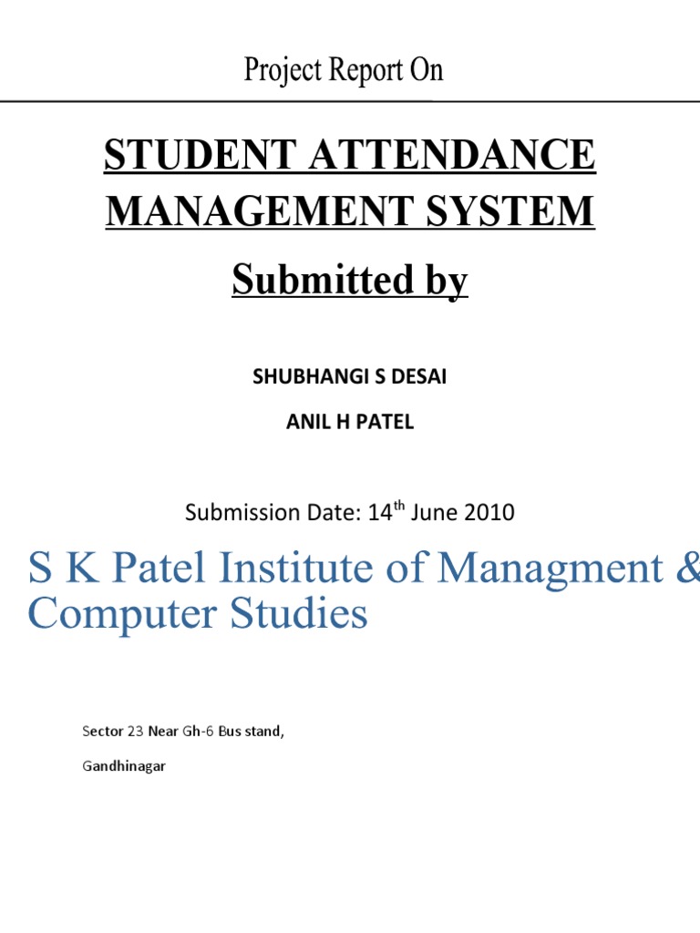 Student Attendance Management System Erdiagram Pdf Computer Data