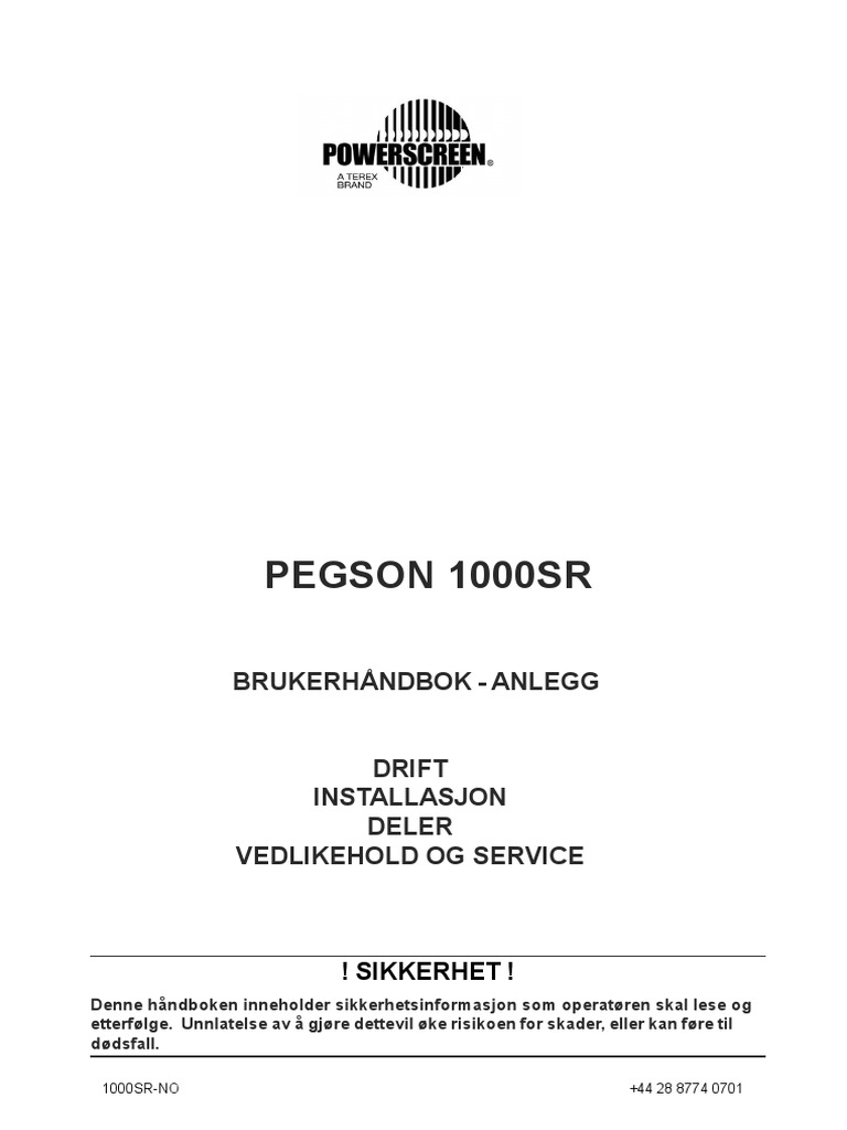 1000SR Operations Manual Rev L (No) PDF | PDF