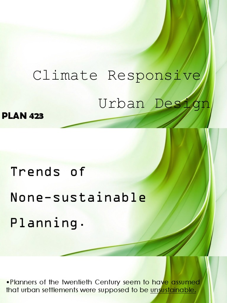 Climate Responsive Urban Design | PDF | Energy Conservation | Efficient ...