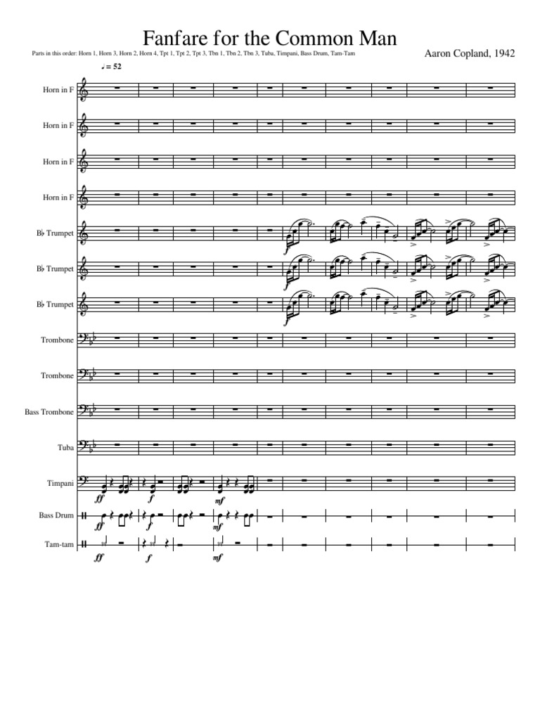 Fanfare for the Common Man: Aaron Copland, 1942 | Symphony Orchestras ...
