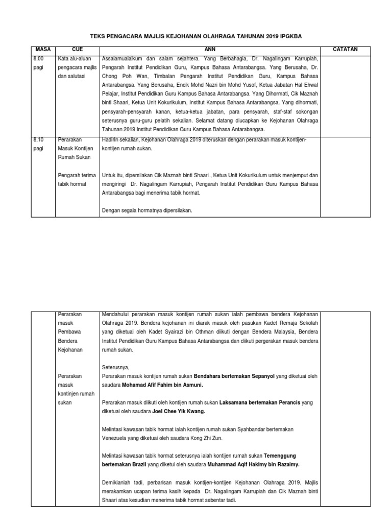 Ucapan Teks KOT Done | PDF