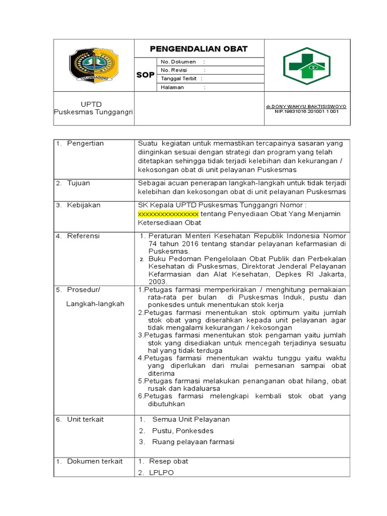 Sop Pengelolaan Obat | PDF | Kesehatan Holistik