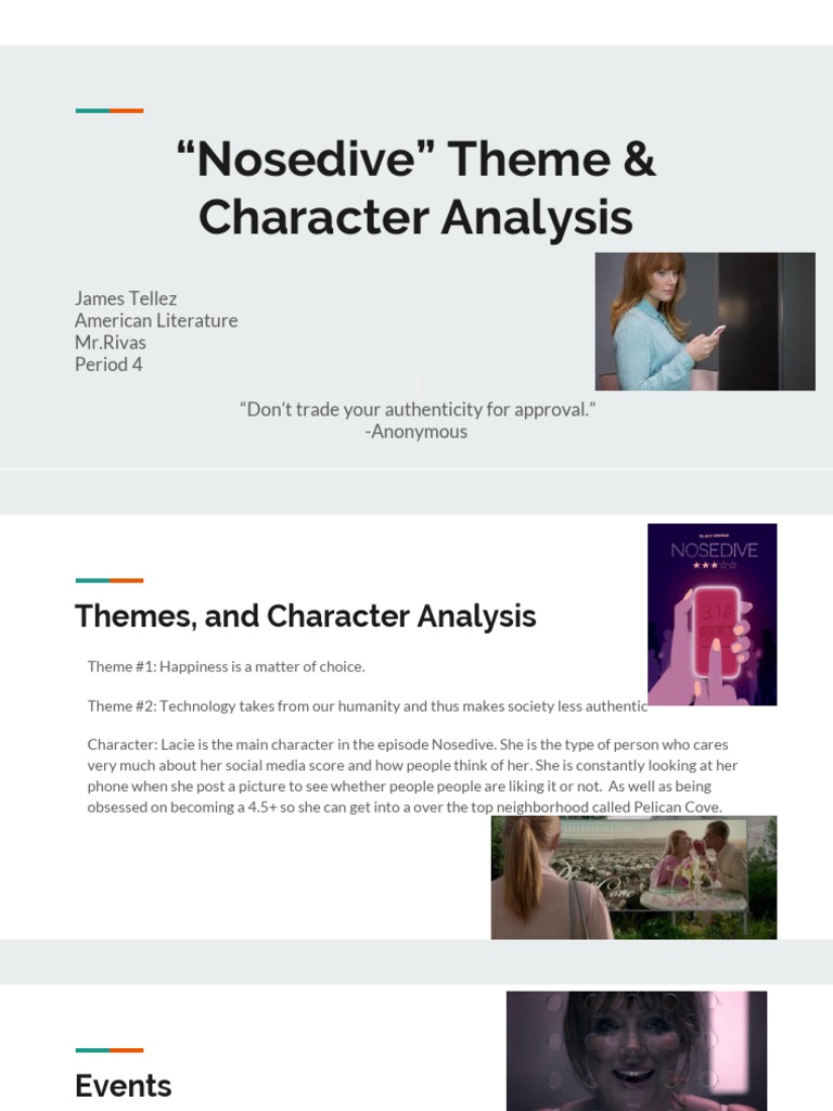 "Nosedive" Theme & Character Analysis | PDF