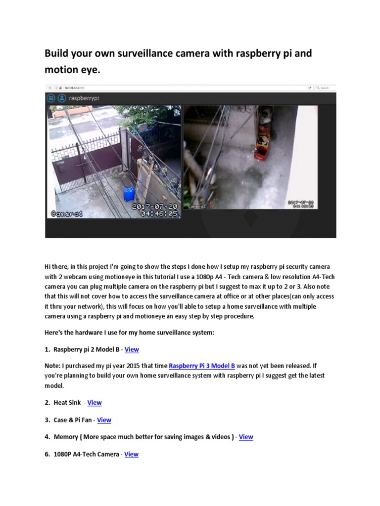 Build Your Own Surveillance Camera With | Download Free PDF | Raspberry ...