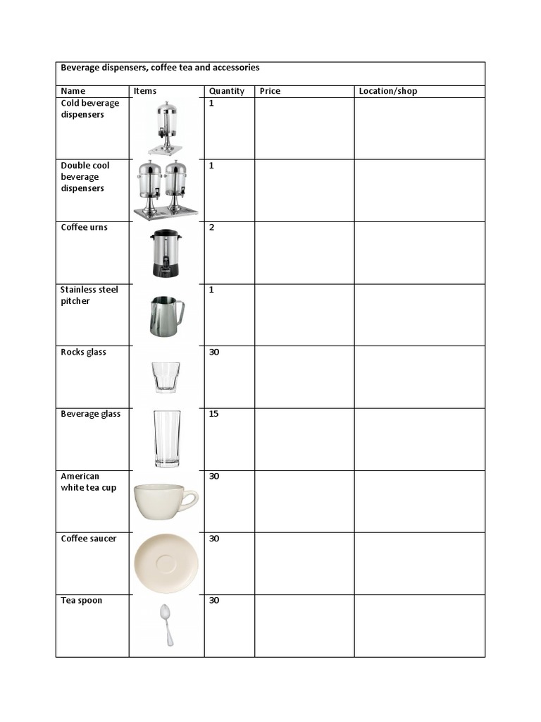 Front of The House Equipment | PDF