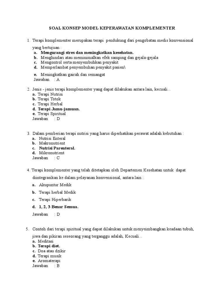 Soal Komplementer KLP 1 | PDF