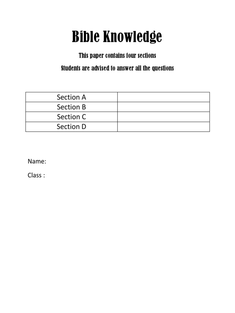 Bible Knowledge SPM | PDF | David | Moses