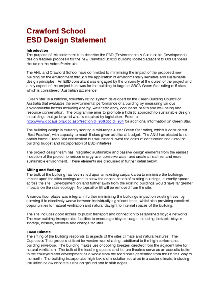725 - ESD Design Statement | PDF | Lighting | Air Conditioning