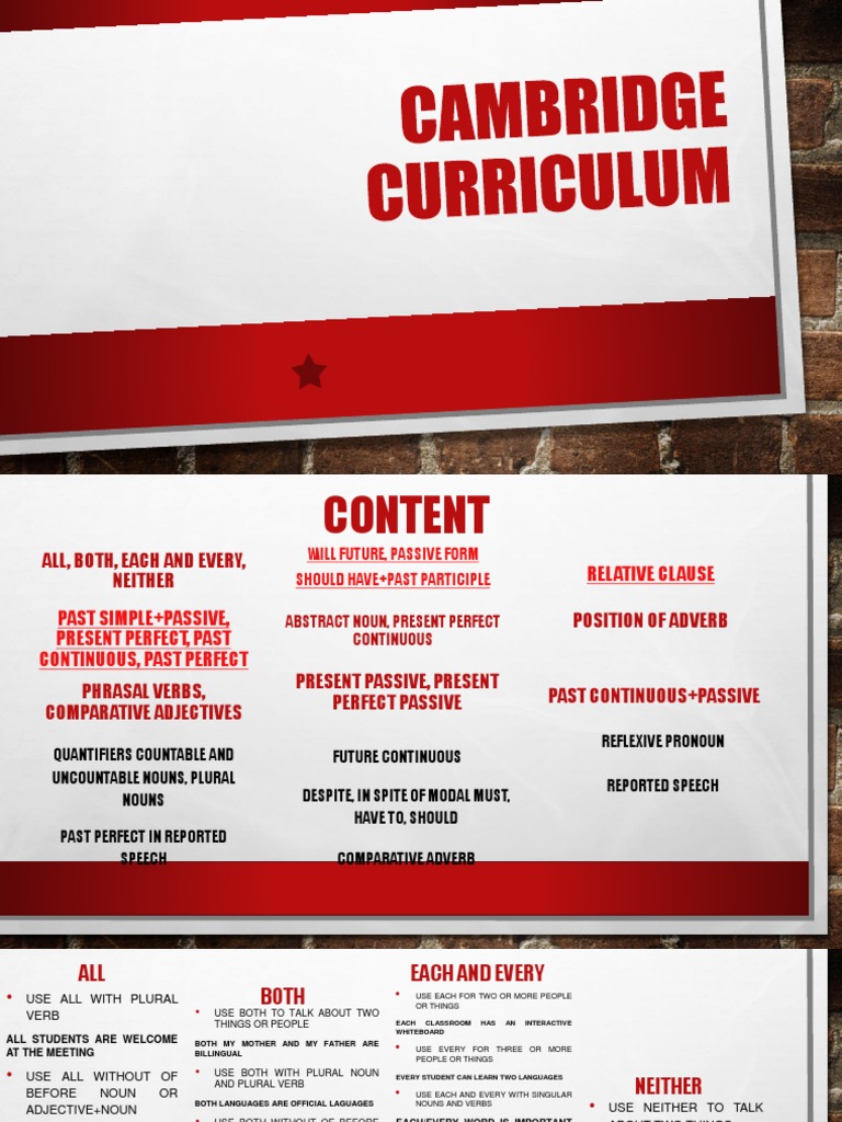 Cambridge Curriculum | PDF | Noun | Plural