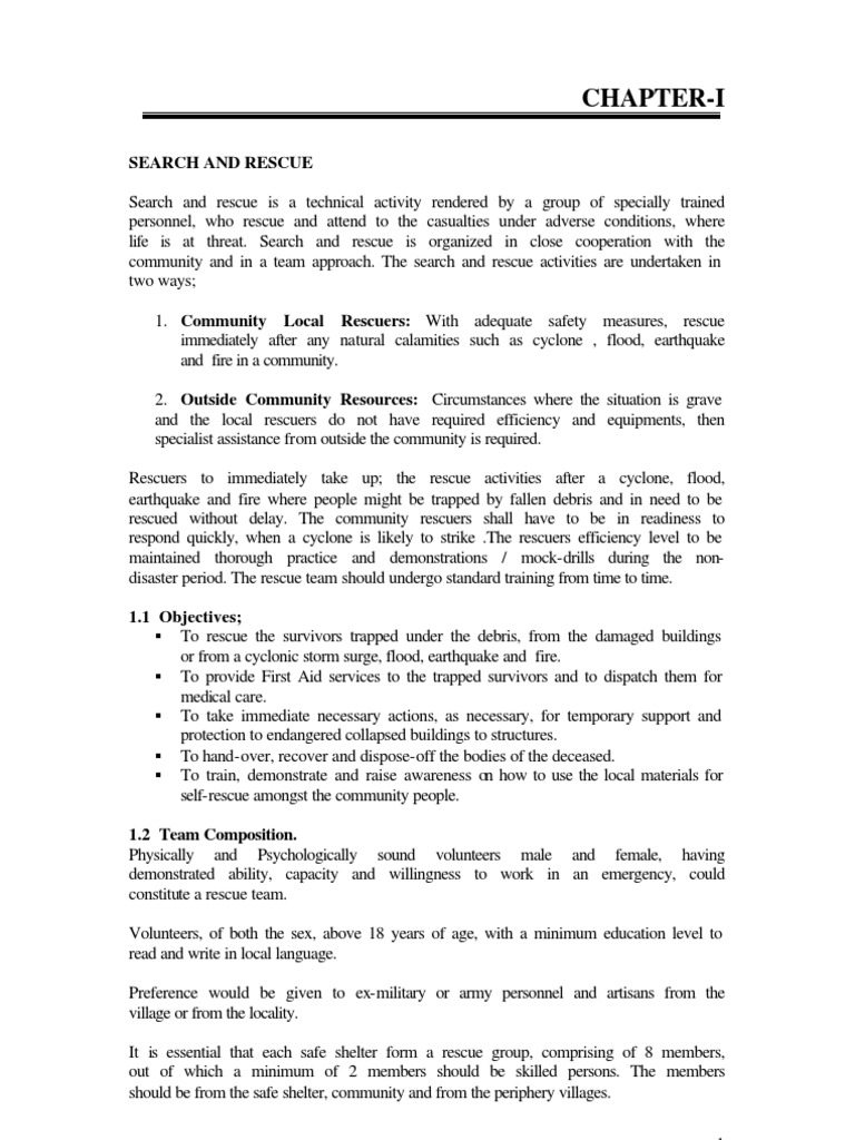 Chapter-I: Search and Rescue | PDF | Knot | Search And Rescue