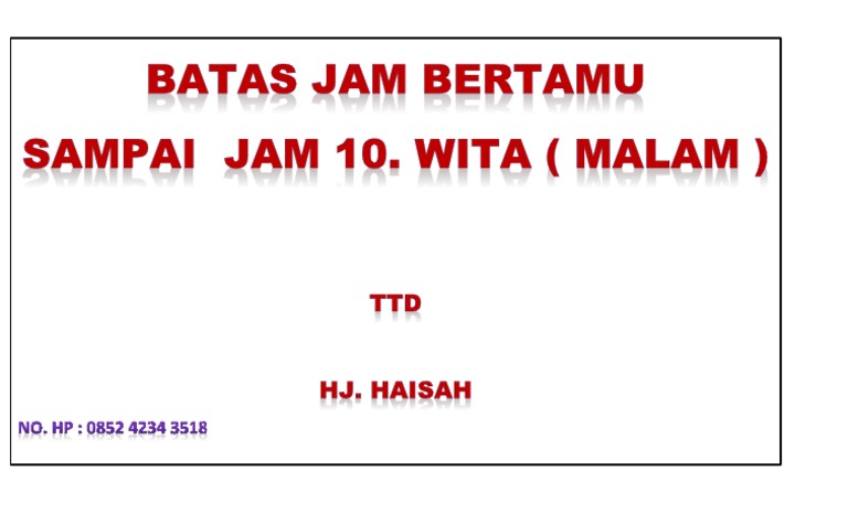 Batas Jam Bertamu | PDF
