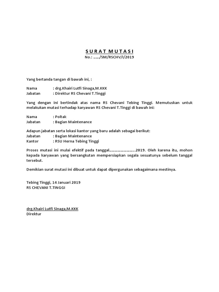 Surat Mutasi | PDF