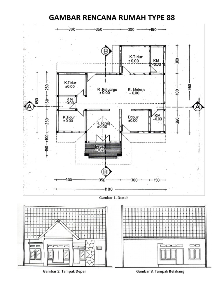 Gambar Rencana Rumah Type 88 | PDF
