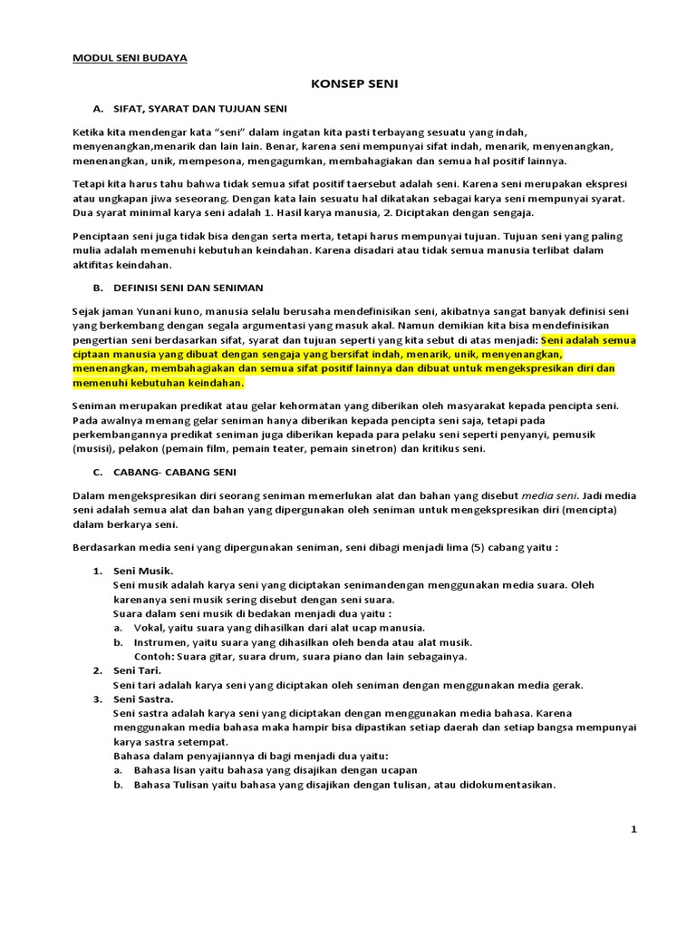 Konsep Dasar Seni Rupa PDF | PDF