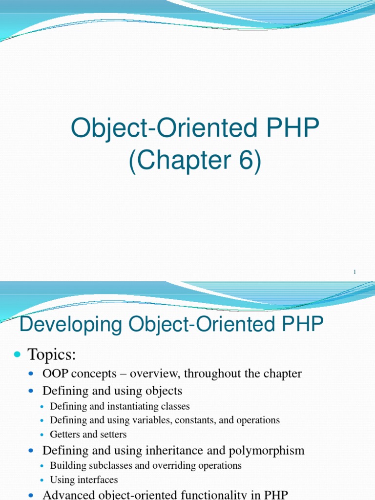 Object Oriented Php Chapter 6 Pdf Object Oriented Programming Class Computer Programming