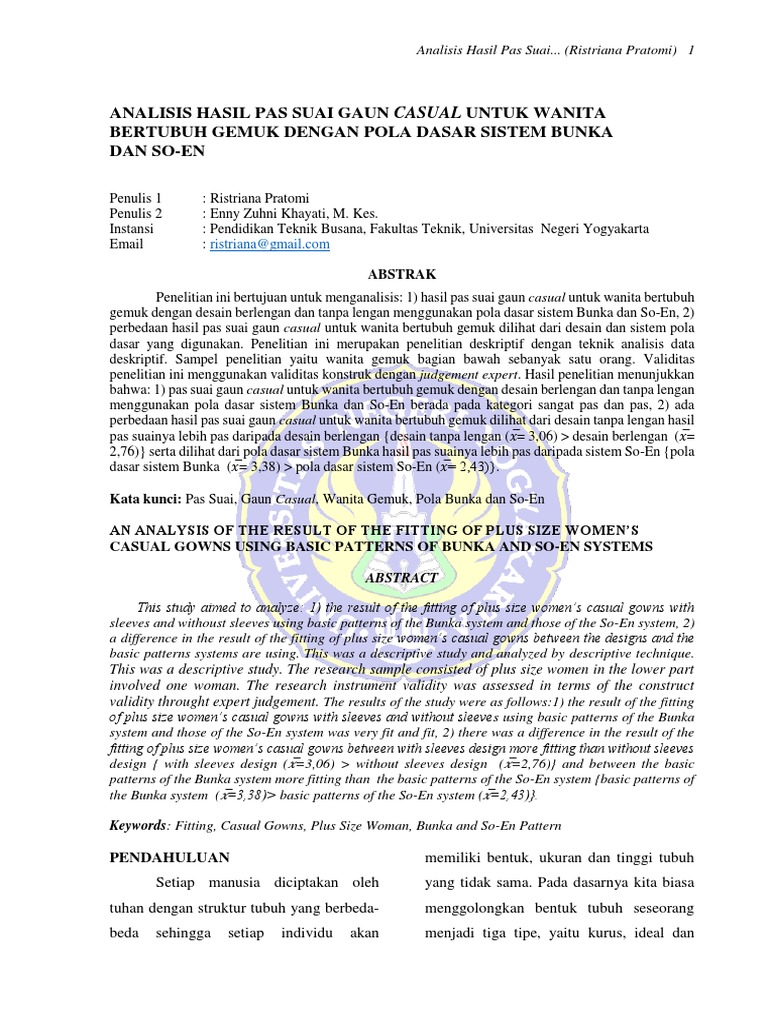 Analisis Pola Busana SM | PDF