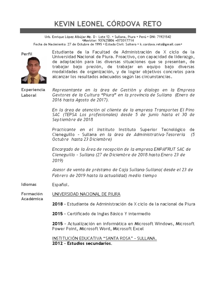 CV Kevin | PDF | Marketing | Business