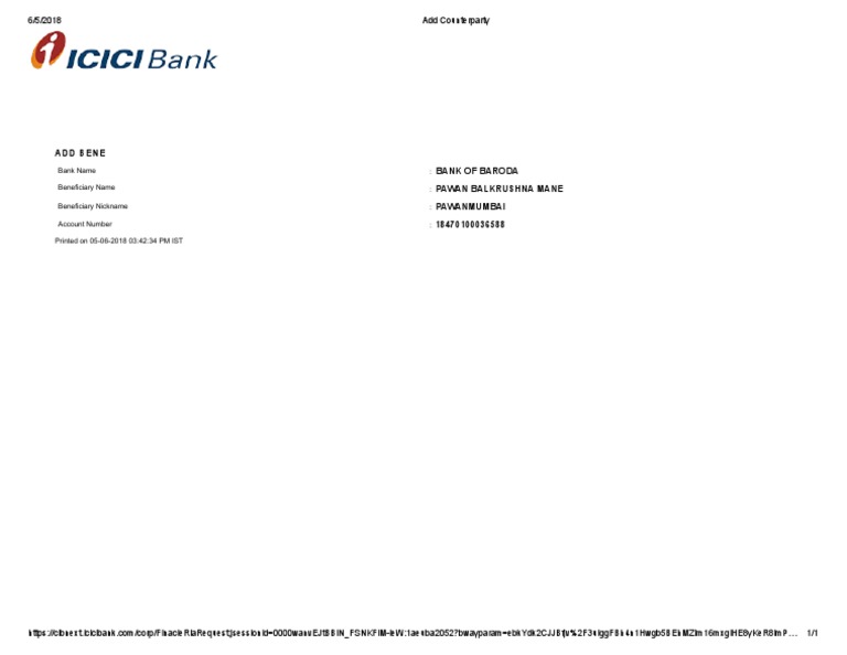 Bank Name: Beneficiary Name: Beneficiary Nickname: Account Number | PDF