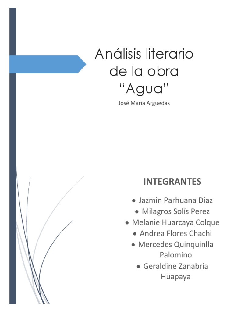 ANALISIS LITERARIO DEL CUENTO AGUA.docx | Ficción y literatura