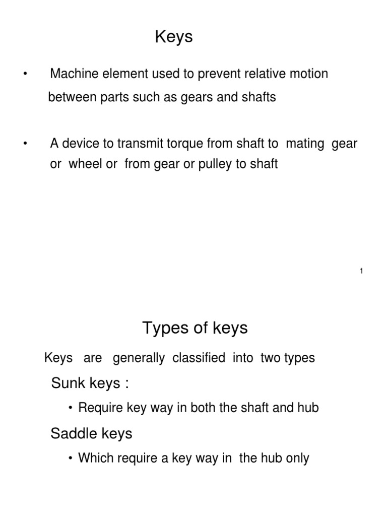 Keys and Couplings: Types, Design and Applications | PDF | Mechanical ...