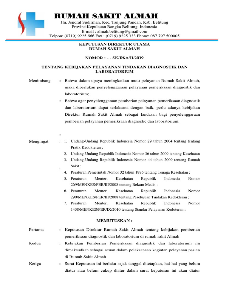 SK PAP 2.3 (Tindakan Diagnostik Dan Laboratorium) | PDF