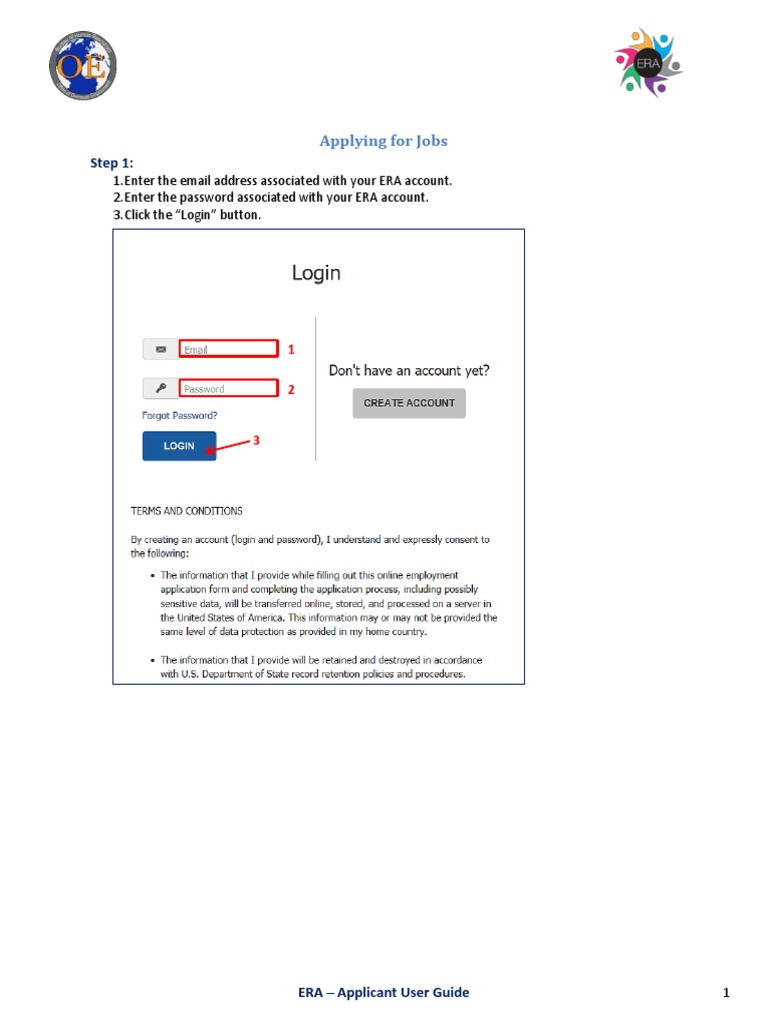 ERA Job Application Process Guide | PDF | Software | Cyberspace