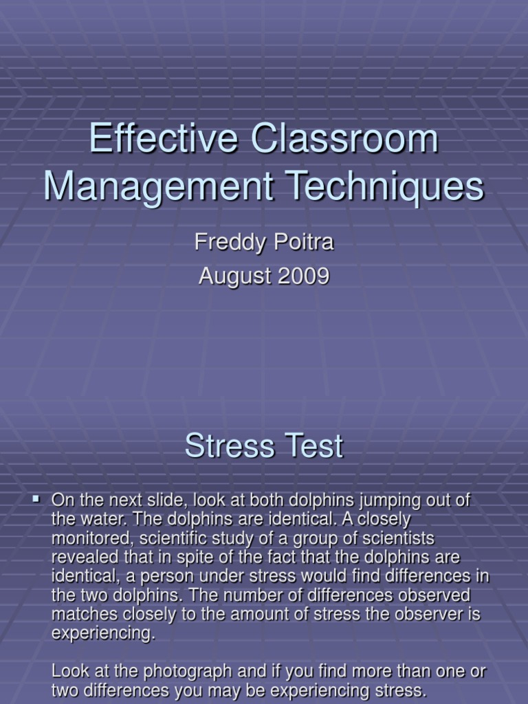 Effective Classroom Management Techniques | PDF | Classroom Management ...