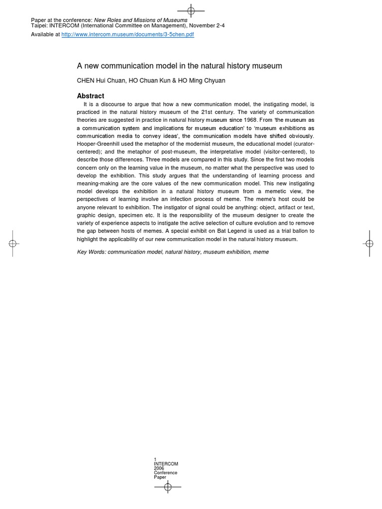 New Communication Model Museums | PDF | Constructivism (Philosophy Of ...