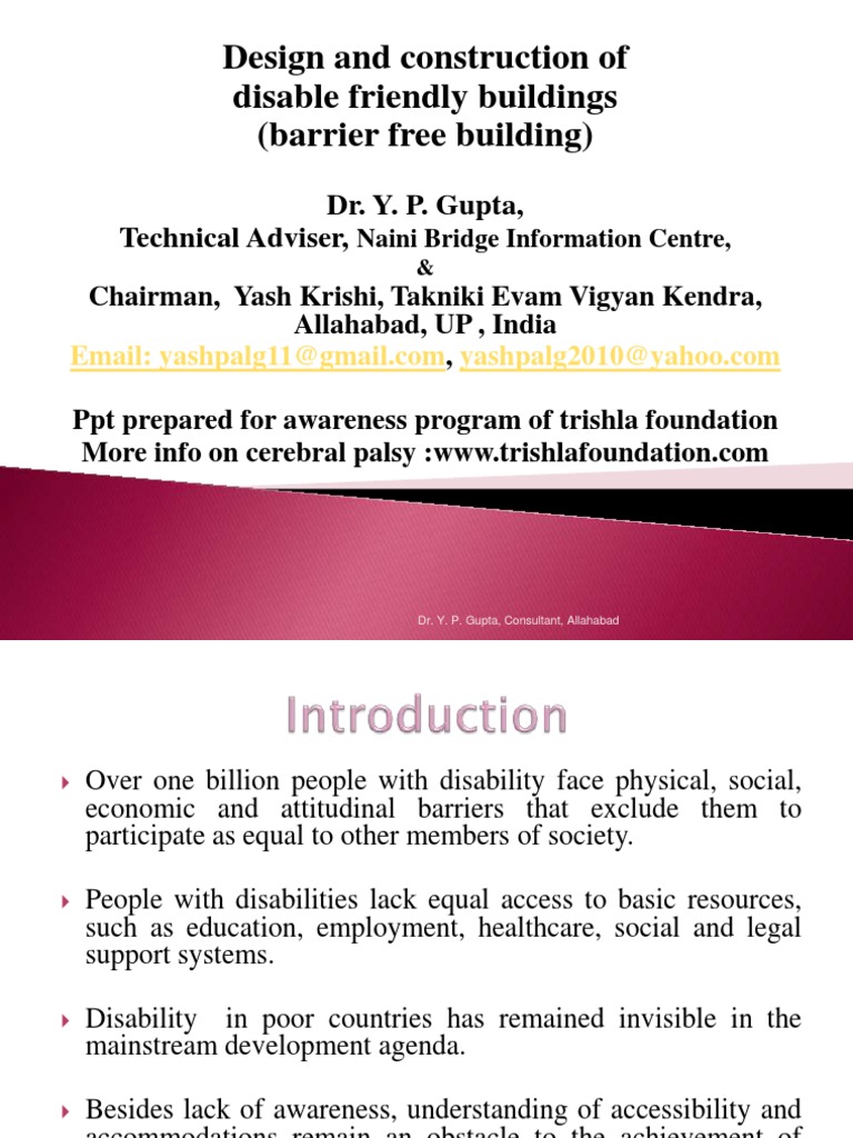 Guidelines for Designing Disability-Friendly Buildings and Homes | PDF ...