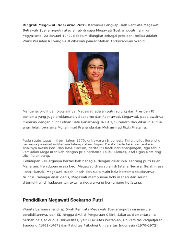 Biografi Megawati Soekarno Putri | PDF