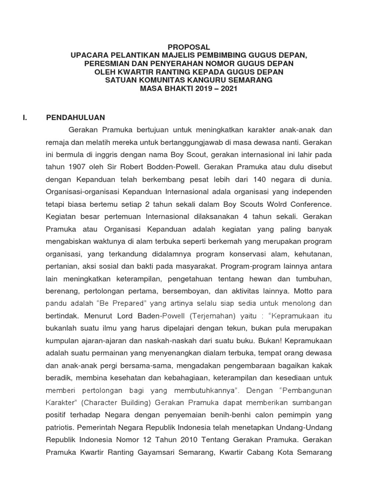 Proposal Pendirian Gudep | PDF