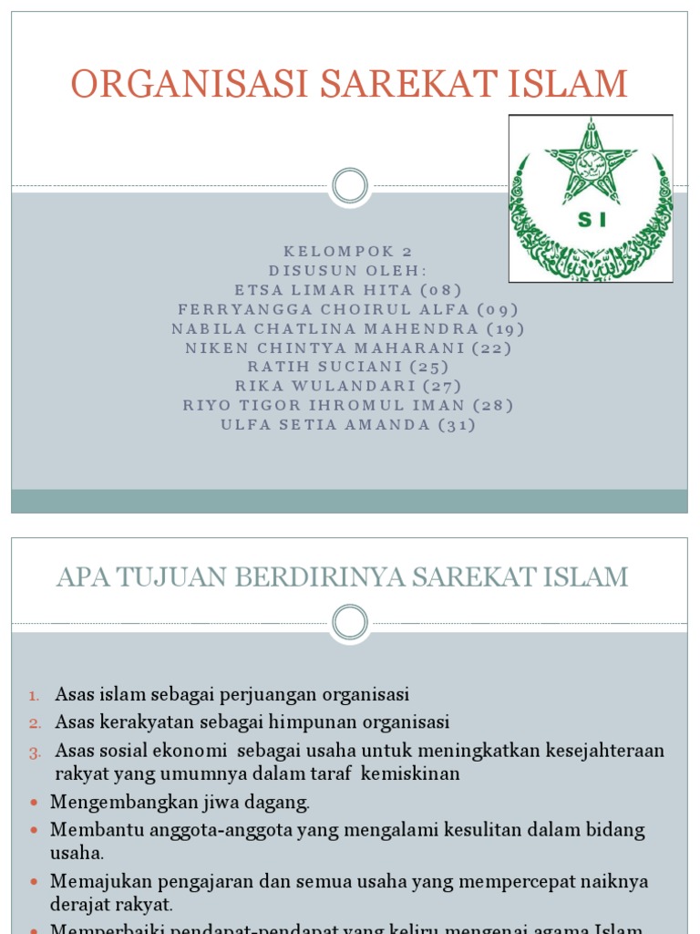 Apa Tujuan Organisasi Sarekat Islam