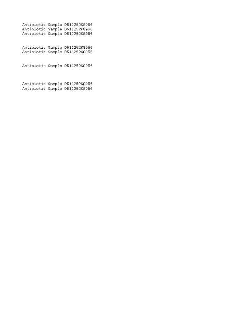 Antibiotic Sample D511252K8956 Antibiotic Sample D511252K8956 ...