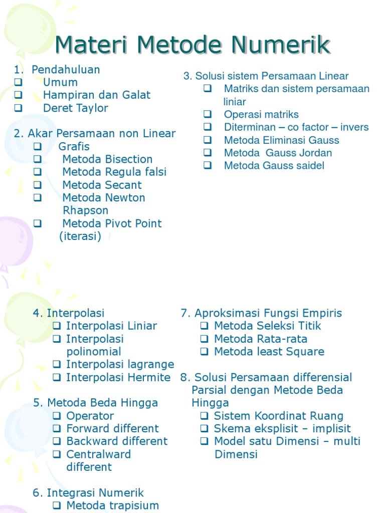 Materi Dasar Metode Numerik | PDF