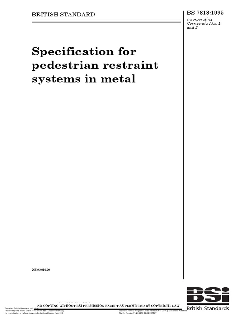 Bs 7818 1995 | PDF | Road | Highway