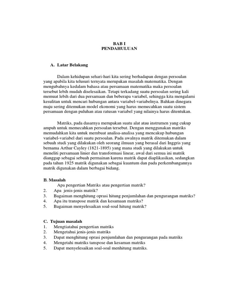 Makalah Matriks | PDF