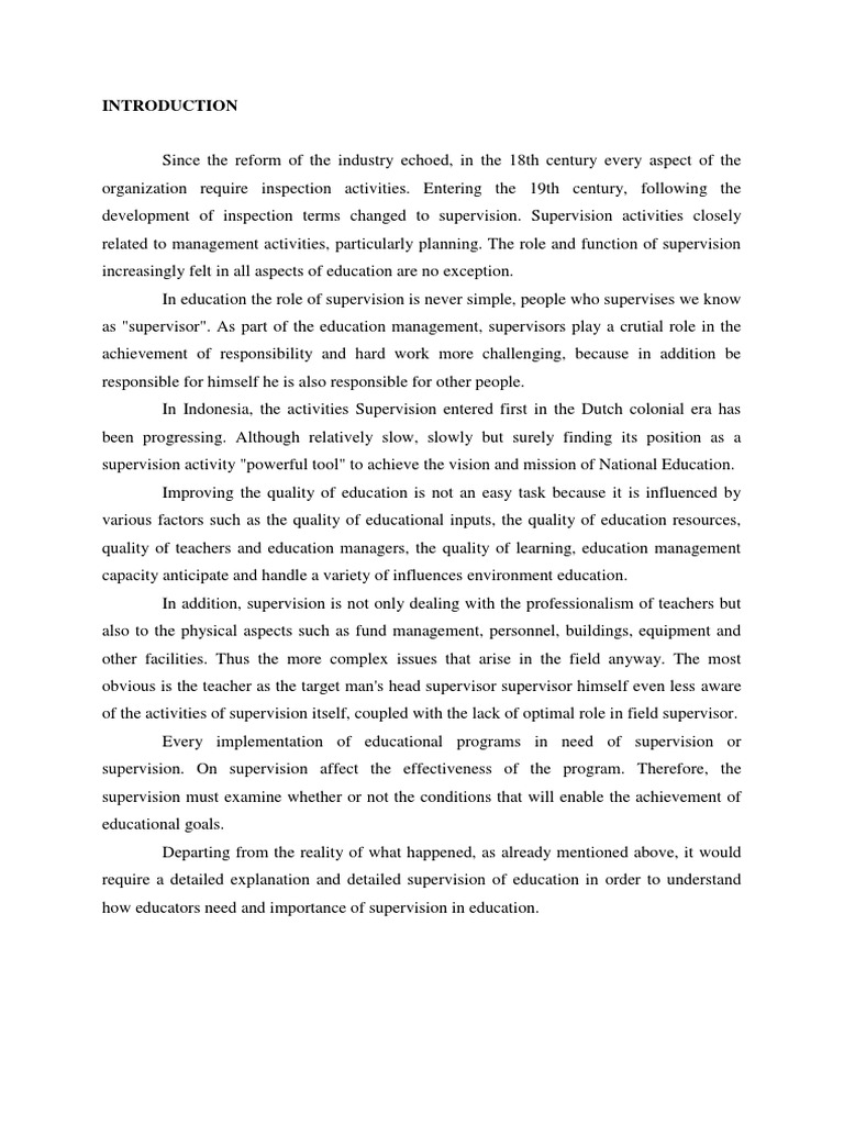 Educational Supervision | PDF | Supervisor | Teachers