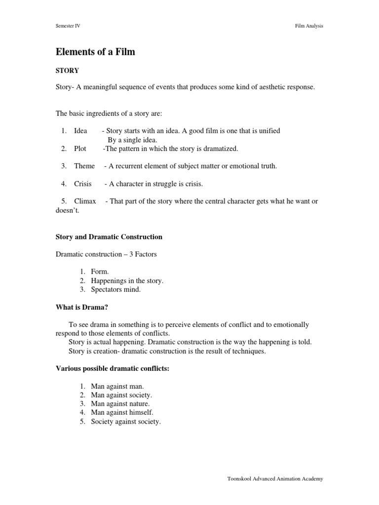 Elements of Film | PDF | Plot (Narrative) | Screenplay