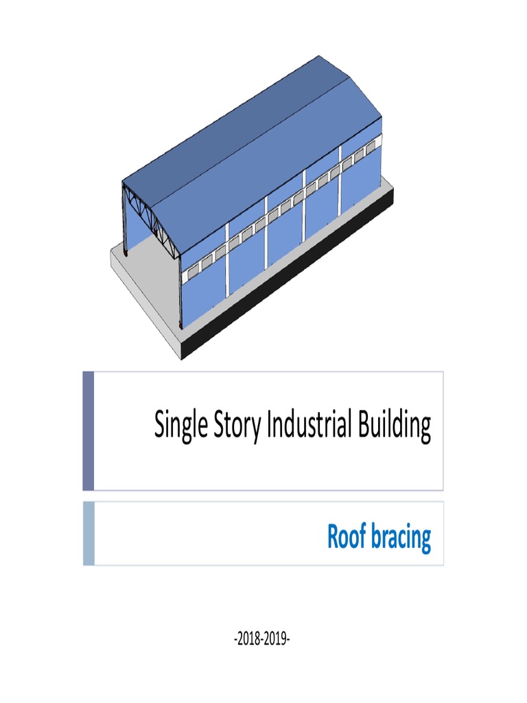 Single Story Industrial Building: Roof Bracing | PDF | Truss | Friction