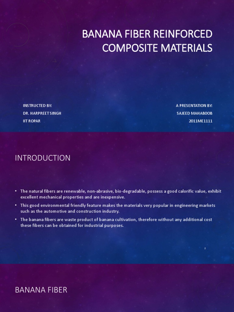 Banana Fiber Reinforced Composite Materials Pdf Composite Material