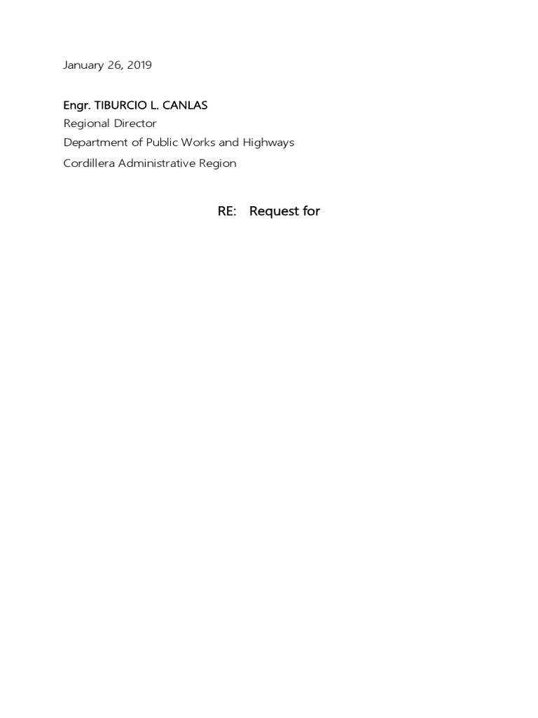 Request for DPWH Assistance | PDF